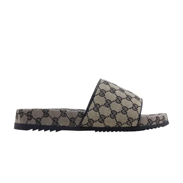 Gucci Gg Monogram Slide Sandal - Grey