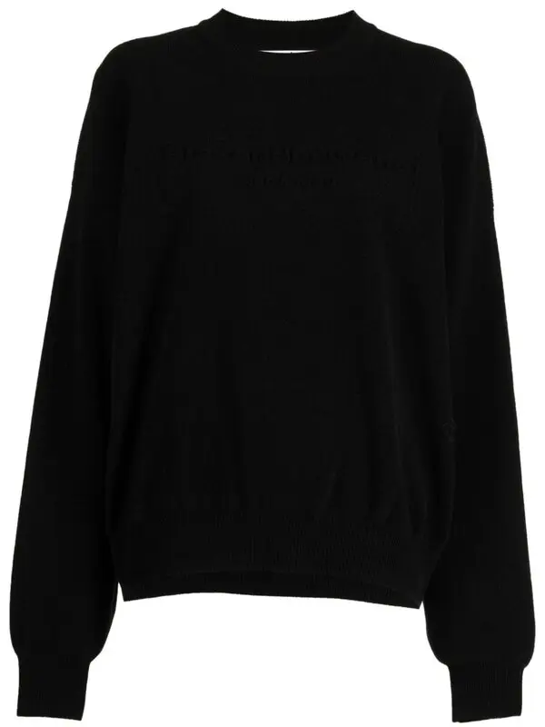 Alexander Wang Logo-embroidered Ribbed Sweater - Black