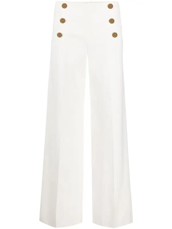 Red Valentino Embossed-button Palazzo Pants