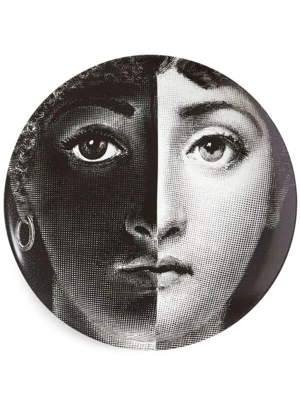 FORNASETTI Tema E Variazioni 222 Porcelain Plate - White