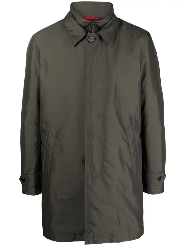 FAY Double-layer Camp-collar Coat - Green