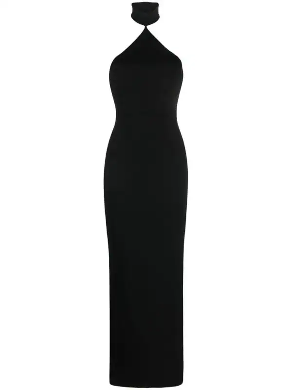 knee length dresses for ladies The Bysha Maxi Dress in Black main image 0
