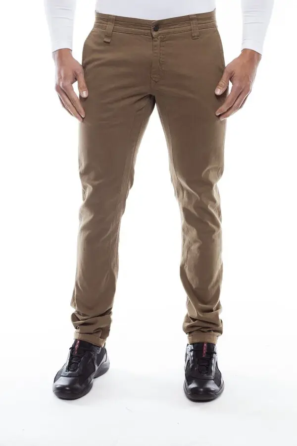 DANIELE ALESSANDRINI Straight Leg Trousers - Beige