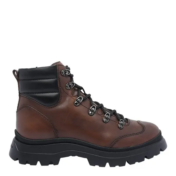 Hogan Lace-up Booties - Brown