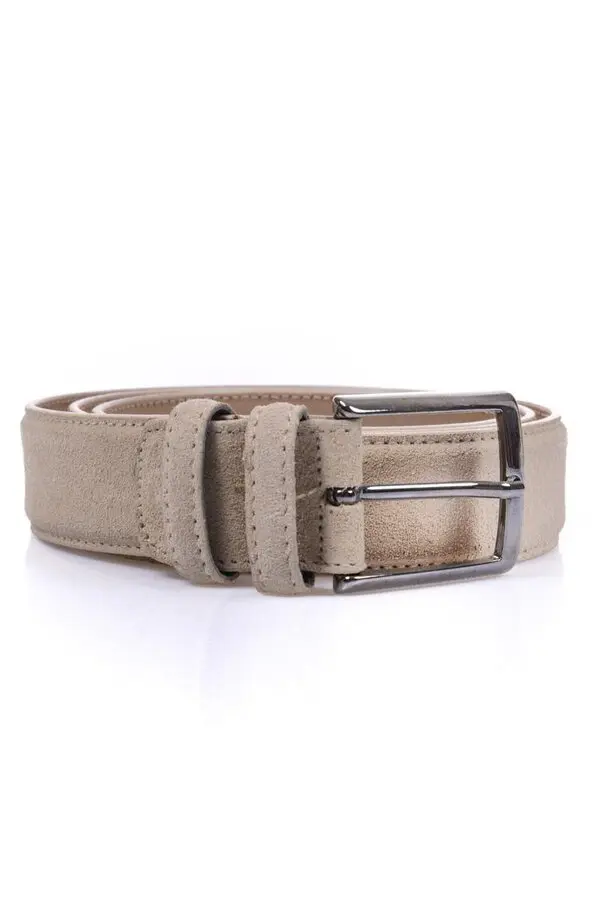 FABIO TOMA Leather Belt - Beige