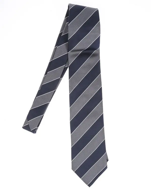DANIELE ALESSANDRINI Striped Tie - Blue