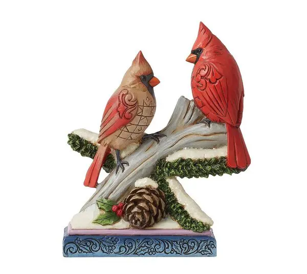 JIM SHORE Enesco Cardinals On Snowy Branch