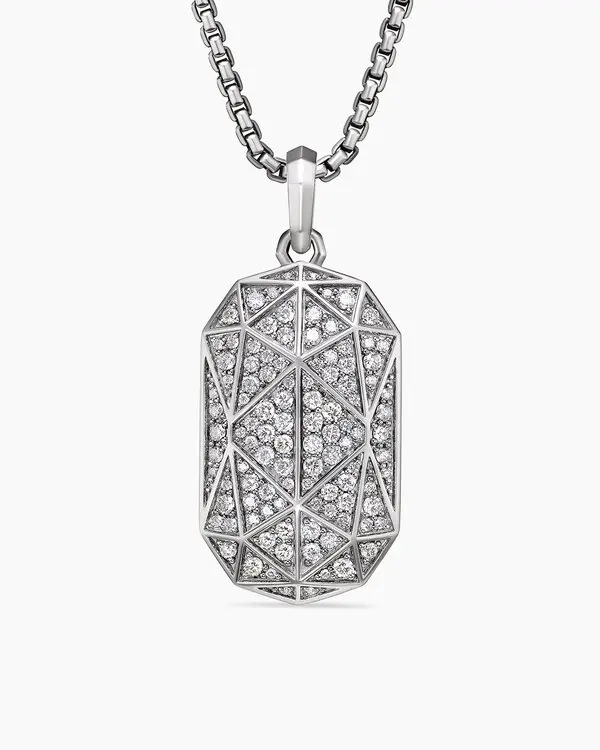 David Yurman Faceted Amulet In Sterling Silver With Diamonds - Diamond