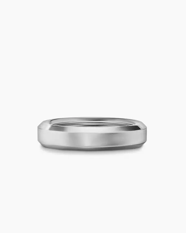 David Yurman Beveled Band Ring - 18k White Gold