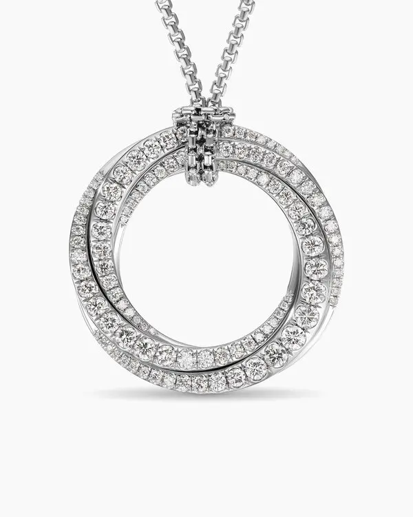 David Yurman Pavé Crossover Pendant Necklace - Diamond