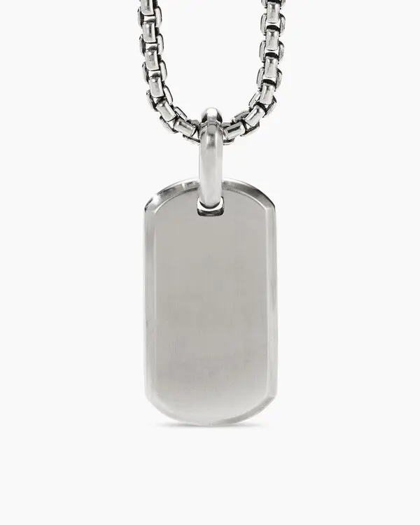 David Yurman Sterling Silver Chevron Tag - All Sterling Silver