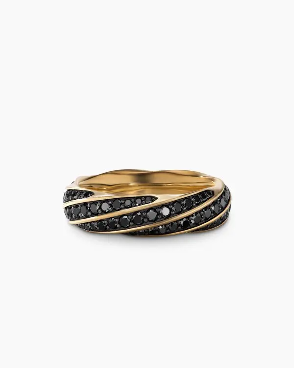 David Yurman Cable Edge Band Ring - Black Diamond