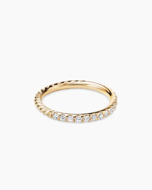David Yurman Cable Collectibles® Stack Ring With Diamonds - Diamond