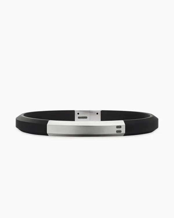 David Yurman Streamline Diamond Id Bracelet - Black Rubber
