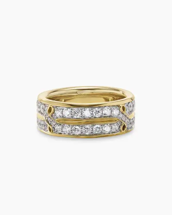 David Yurman Armory® Band Ring In 18k Yellow Gold With S, 8mm - Diamond ...