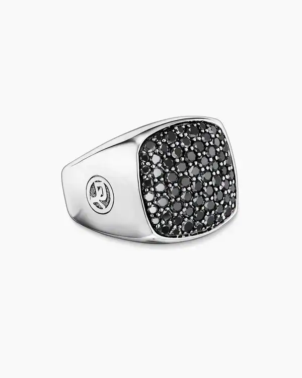 David Yurman Streamline® Signet Ring In Sterling Silver With Pavé S ...