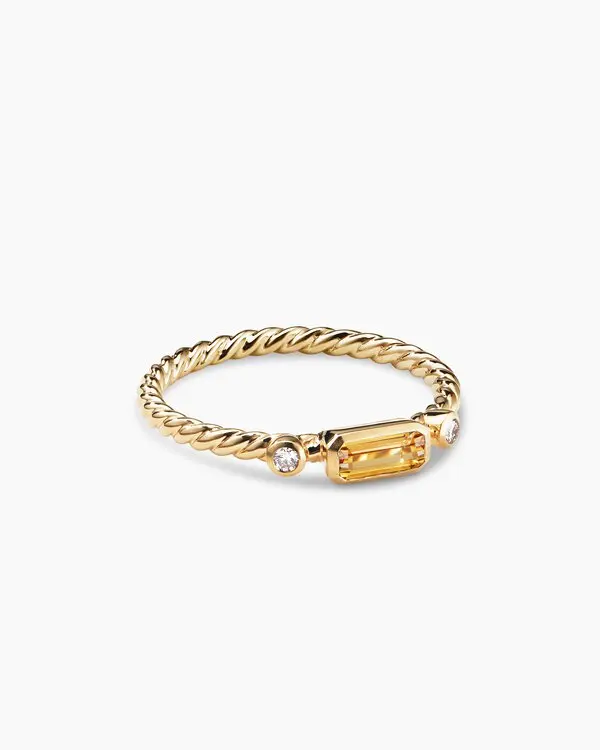 David Yurman Cable Collectibles® Stack Ring In 18k Yellow Gold With And ...