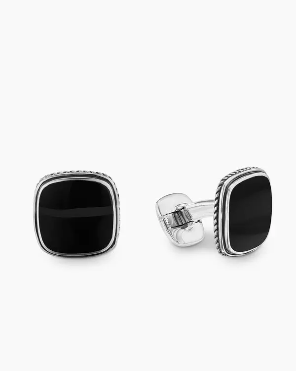 David Yurman Streamline® Inlay Cufflinks In Sterling Silver With - Black Onyx