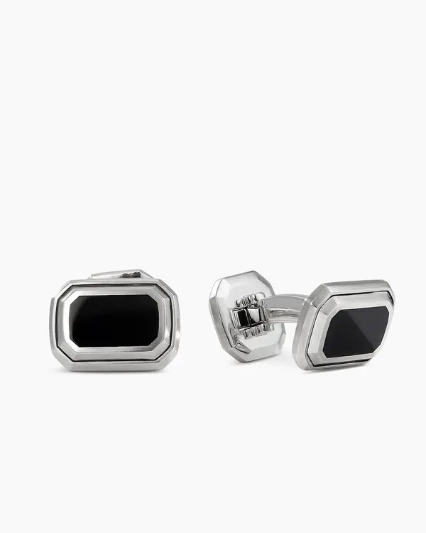 David Yurman Faceted Cufflinks In Sterling Silver With