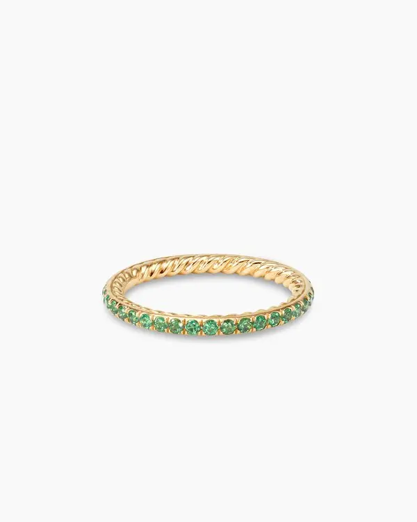 David Yurman Dy Eden Band Ring - Tsavorite