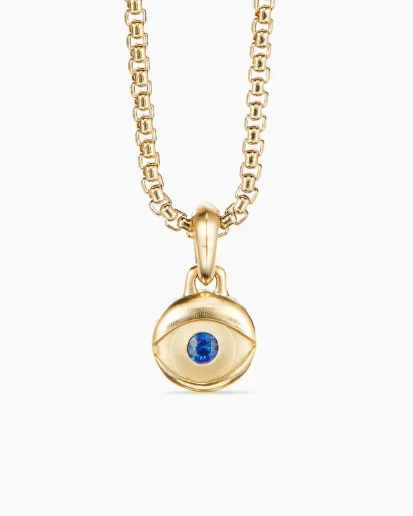 David Yurman 18k Yellow Gold Evil Eye Amulet With - Sapphire