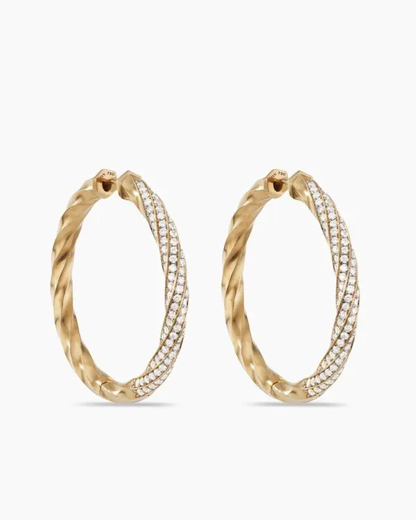 David Yurman Cable Edge® Hoop Earrings - Diamond