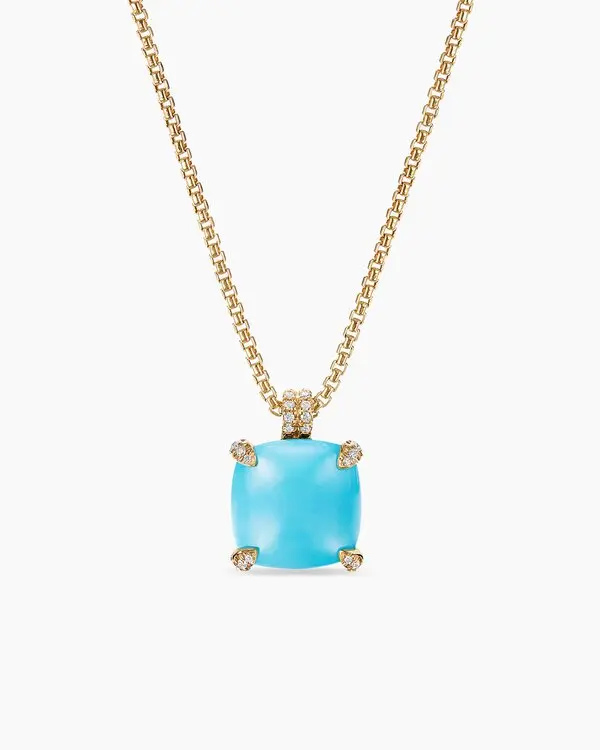 David Yurman Chatelaine® And Diamond Pendant Necklace - Turquoise