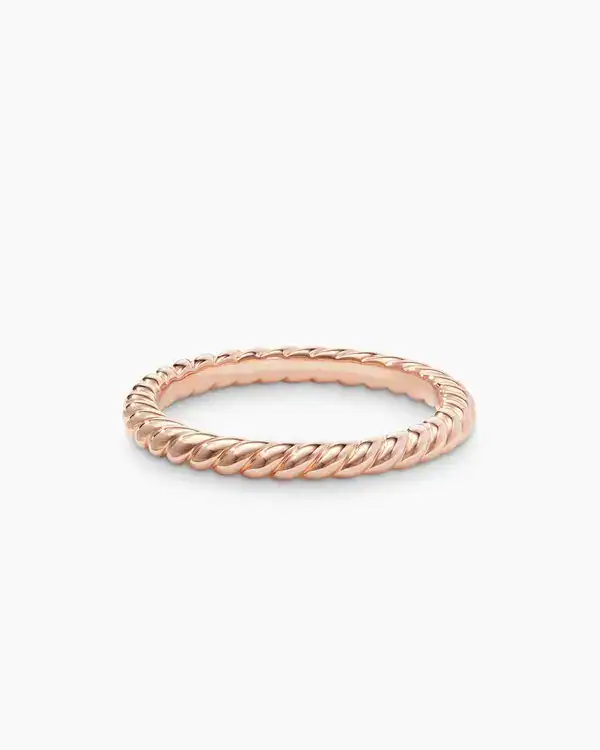 David Yurman Dy Unity Cable Band Ring - 18k Rose Gold | Editorialist