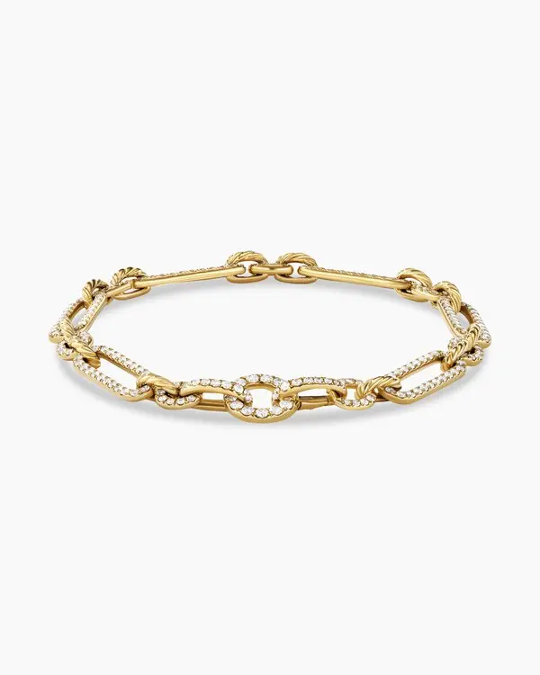 David Yurman Lexington Chain Bracelet In 18k Yellow Gold With Diamonds - Diamond