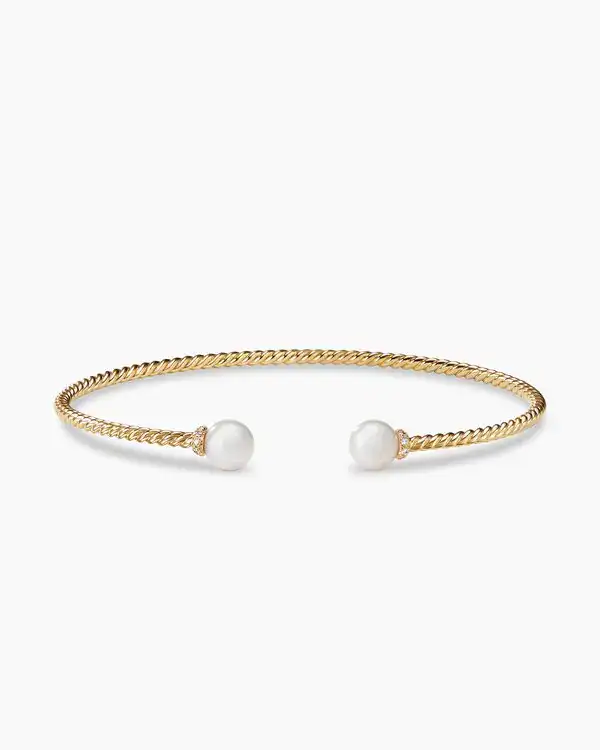 David Yurman Solari Cablespira® Bracelet In 18k Yellow Gold With Pearls ...