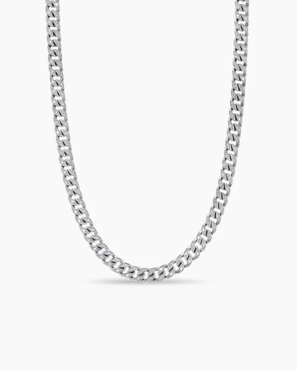 David Yurman Curb Chain Necklace With Diamonds - Diamond