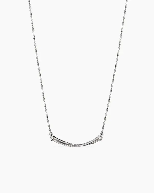 David Yurman Crossover Bar Necklace - Diamond