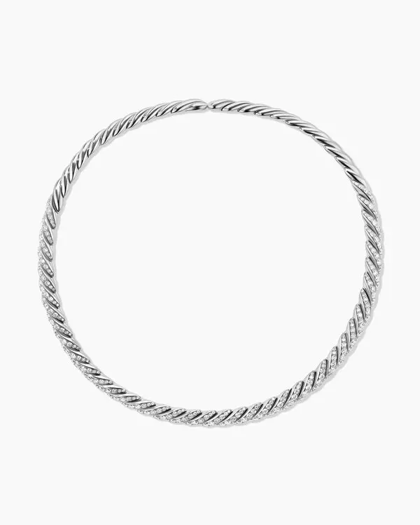 David Yurman Sculpted Cable Flex Necklace With Diamonds