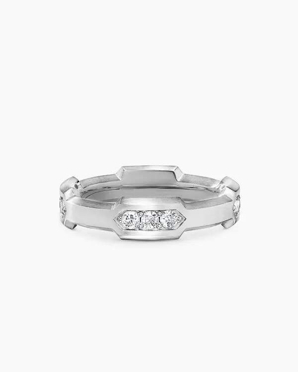 David Yurman Faceted Station Band Ring With Diamonds - Diamond