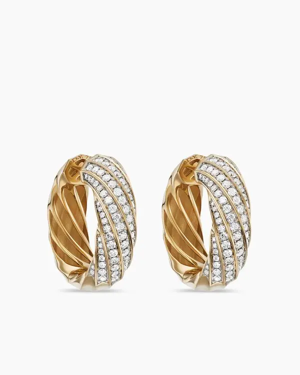 David Yurman Cable Edge® Hoop Earrings With Diamonds