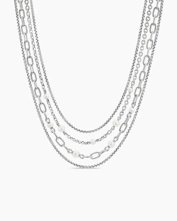 David Yurman Dy Madison® Multi Row Chain Necklace In Sterling Silver ...
