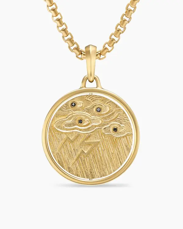 David Yurman Storm Duality Amulet In 18k Yellow Gold With Diamonds - Black Diamond
