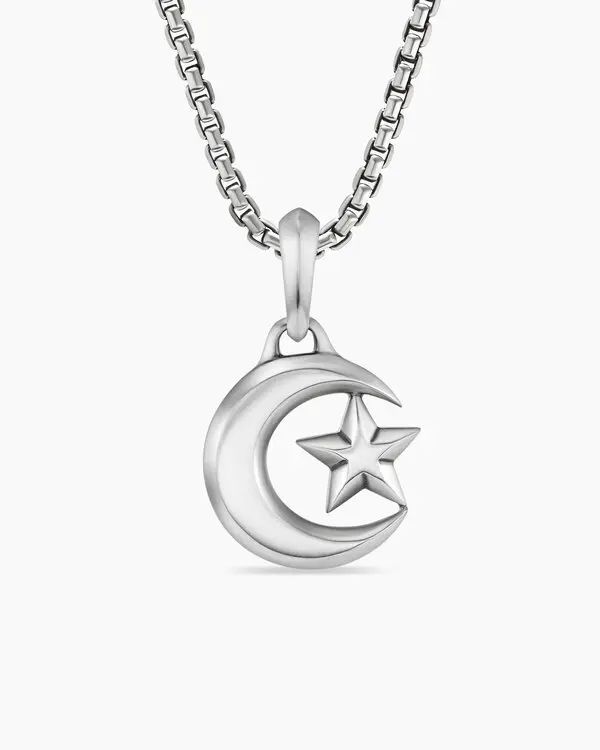 David Yurman Star And Crescent Amulet - All Sterling Silver