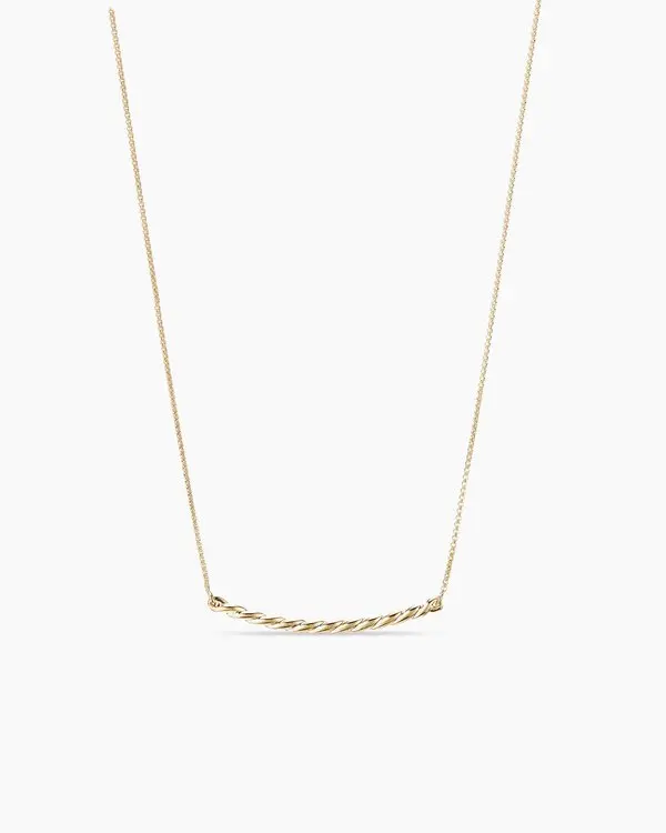 David Yurman Petite Station 18k Yellow Gold Necklace All 18k