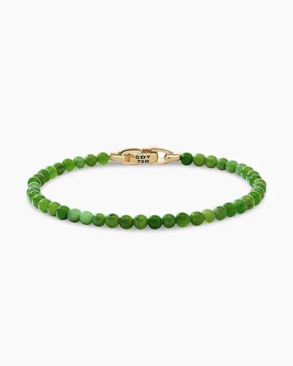 David Yurman Spiritual Beads Bracelet With And 18k Yellow Gold - Nephrite Jade