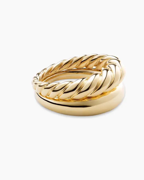 David Yurman Pure Form® Stack Rings In 18k Yellow Gold - All 18k Yellow ...