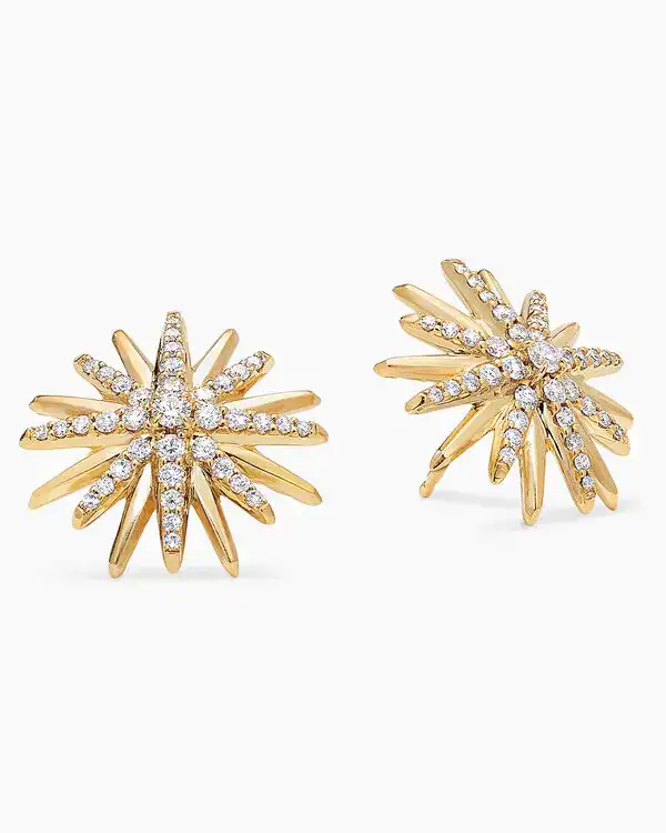 David Yurman Starburst Stud Earrings In 18k Yellow Gold With S, 19mm ...