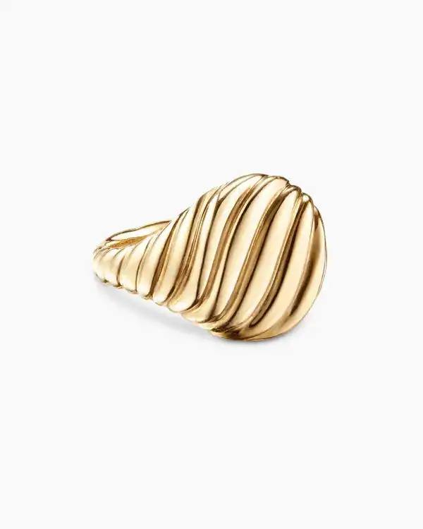 David Yurman Sculpted Cable Pinky Ring In 18k Yellow Gold - All 18k ...