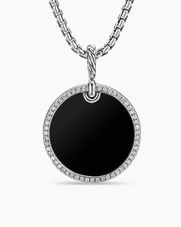 David Yurman Dy Elements® Sterling Silver And Diamond Pendant - Black Onyx