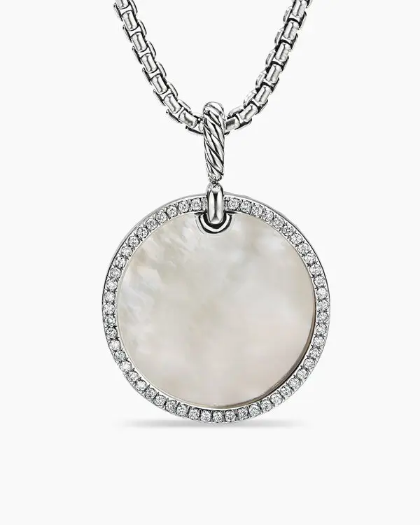 David Yurman Dy Elements® Sterling Silver And Diamond Pendant - Mother Of Pearl