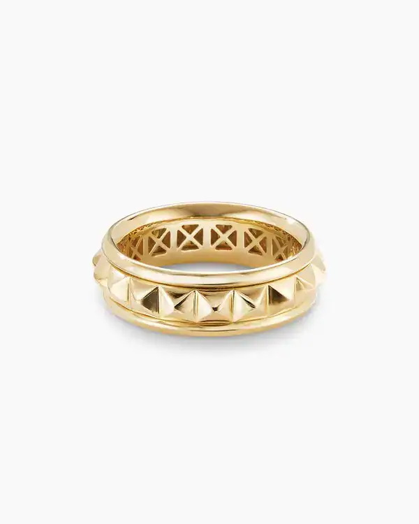 David Yurman Modern Renaissance Pyramid Band Ring In 18k Yellow Gold ...
