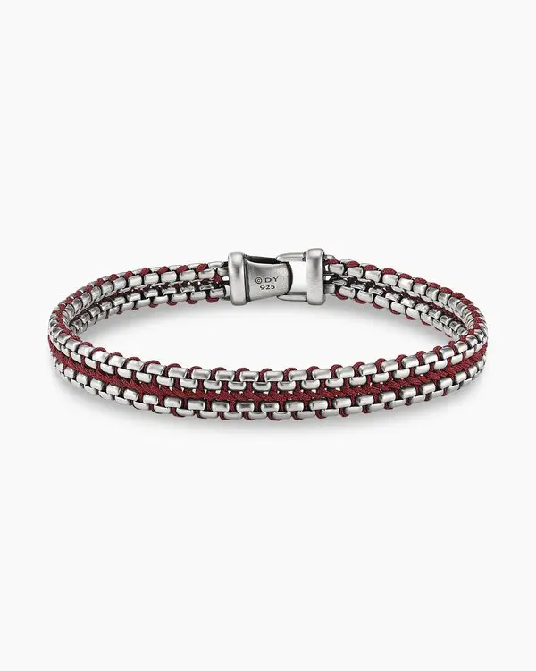 David Yurman Woven Box Chain Bracelet - Red