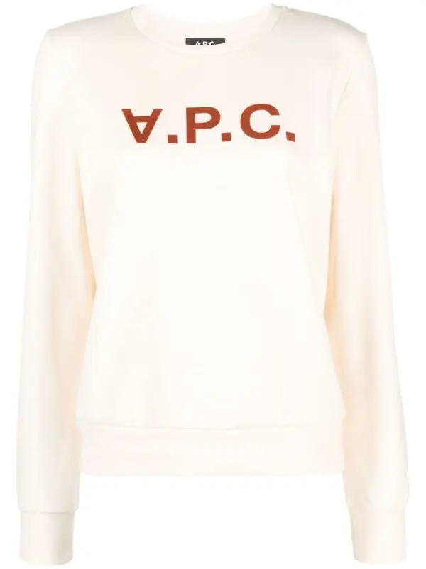 A.p.c. Logo-print Sweatshirt - Neutrals