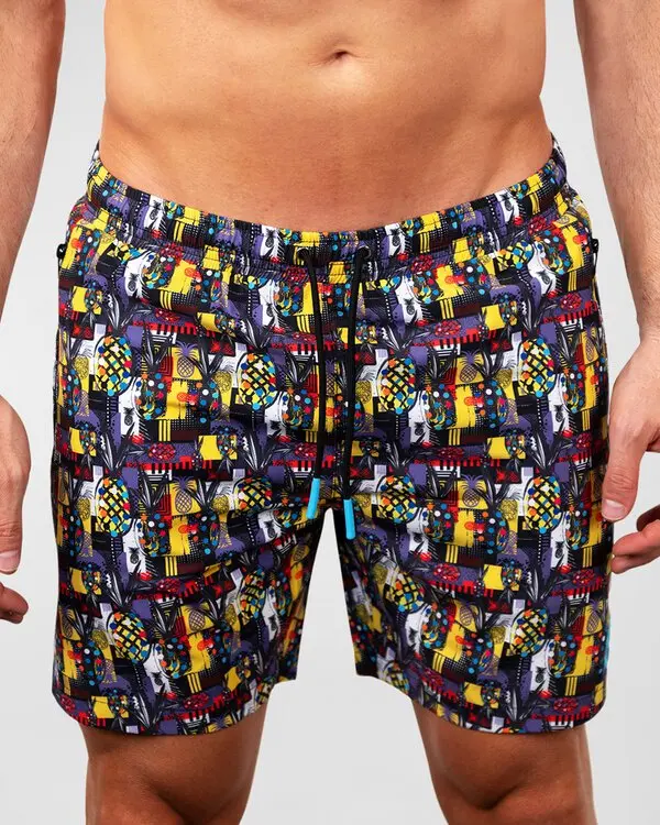MACEOO Lion Swim Shorts - Pineapple Multi