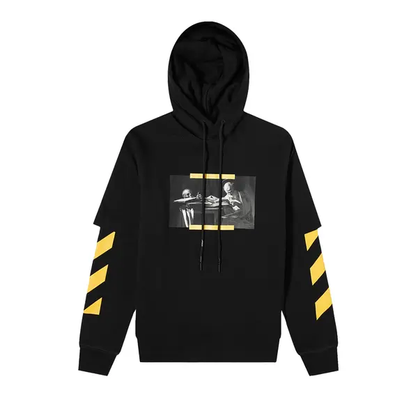Off-White Caravaggio Painting Double Sleeve Hoodie - Black